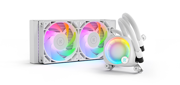 EKWB 240mm EK-Nucleus CR240 Lux D-RGB White Intel/AMD CPU Liquid Cooler ...