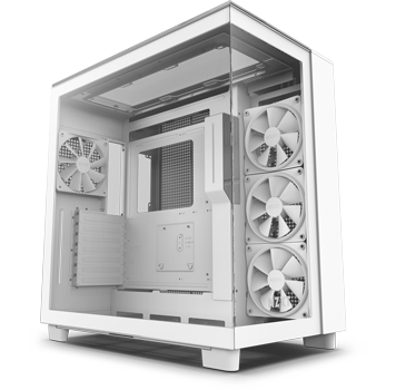 NZXT H9 Elite White Mid Tower Tempered Glass PC Gaming Case LN130561 ...