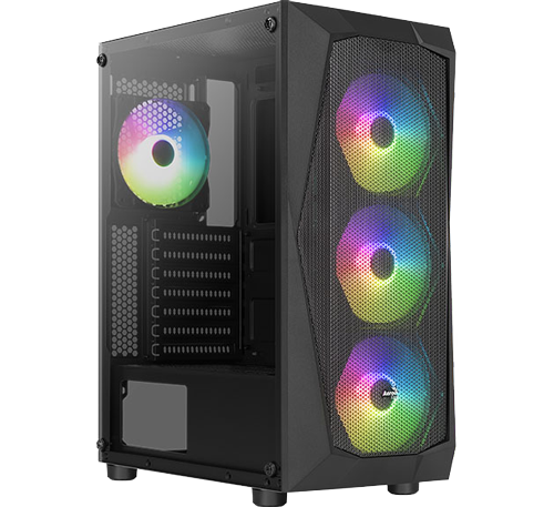 AeroCool Falcon G V2 ARGB Mid Tower Case Tempered Glass inc 4x 120mm ...