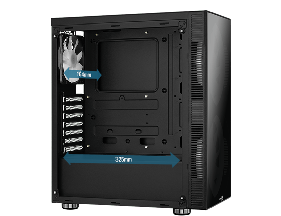 Aerocool Python RGB Black Mid Tower Tempered Glass PC Gaming Case ...