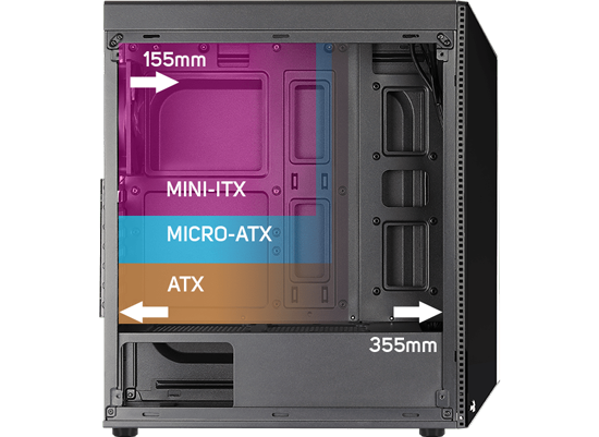 Aerocool Shard RGB Black Mid Tower Tempered Glass PC Gaming Case ...