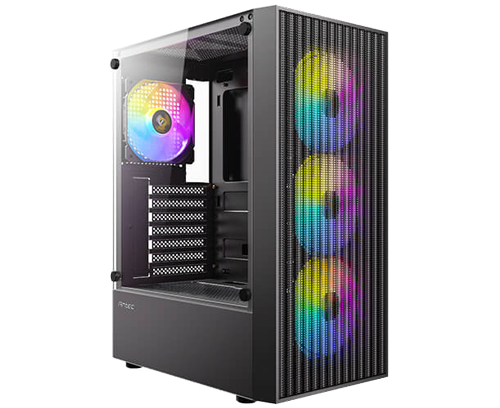 Antec AX27 RGB Elite Black Tempered Glass Mid-Tower ATX Case LN158336 ...