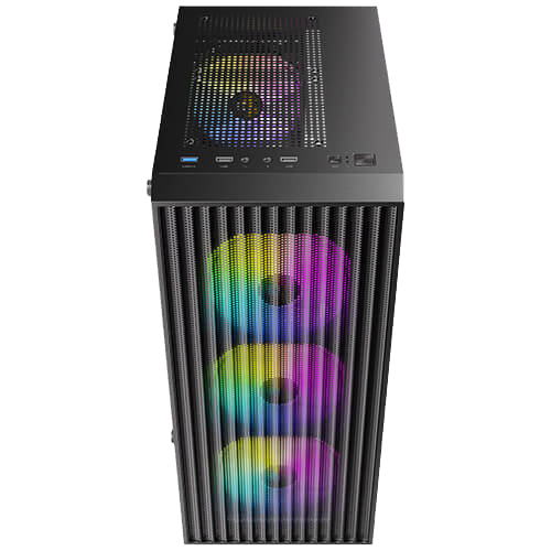 Antec AX27 RGB Elite Black Tempered Glass Mid-Tower ATX Case LN158336 ...