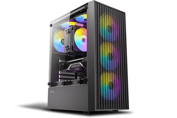 Antec AX27 RGB Elite Black Tempered Glass Mid-Tower ATX Case LN158336 ...