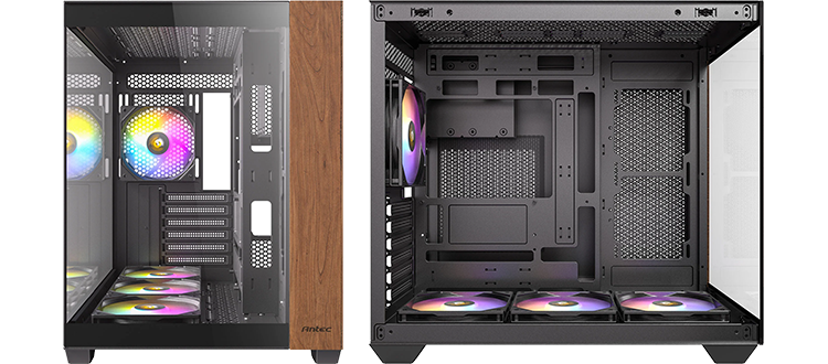 Antec CX800 Wood ARGB Mid Tower Tempered Glass Black PC Gaming Case ...
