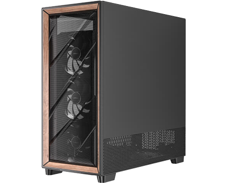 Antec Flux PRO Full Tower Tempered Glass Black/Wood PC Gaming Case ...
