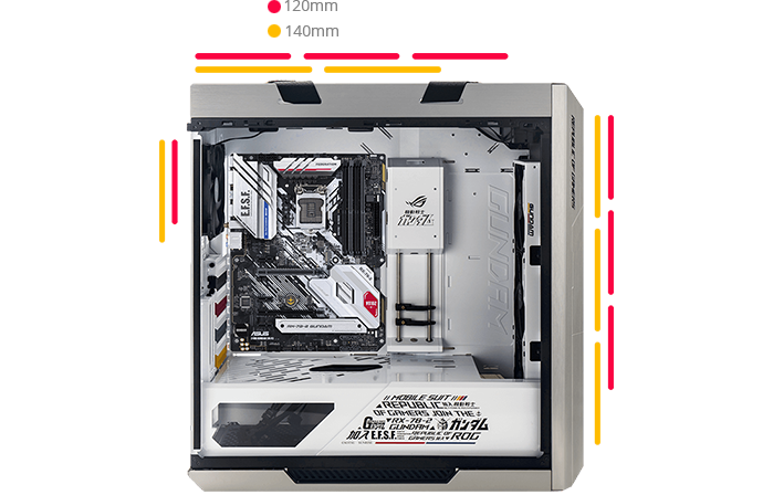 ASUS ROG Strix Helios Gundam Ltd Edition Aluminium Tempered Glass Midi ...