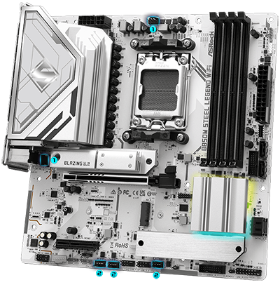 ASRock B850M Steel Legend DDR5 PCIe 5.0 microATX Motherboard LN154830 ...