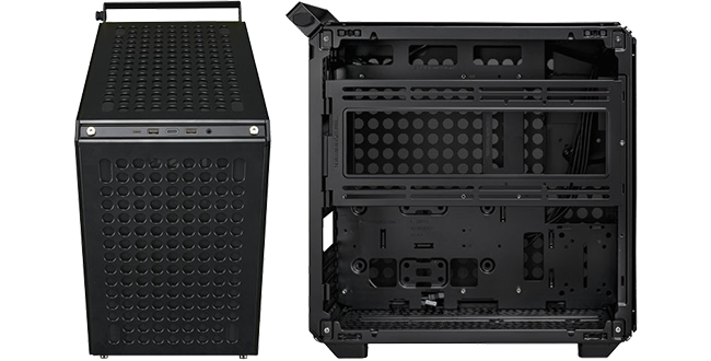 Cooler Master Qube 500 Flatpack Black Tempered Glass Compact Mid-Tower ...