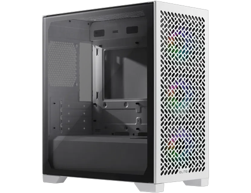 Cooler Master Elite 302 White ARGB Compact Mid Tower TG PC Case ...