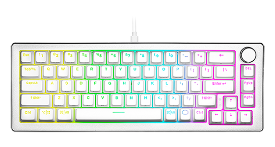 Cooler Master CK720 65% Hot-Swappable Mechanical White/Silver Gaming ...