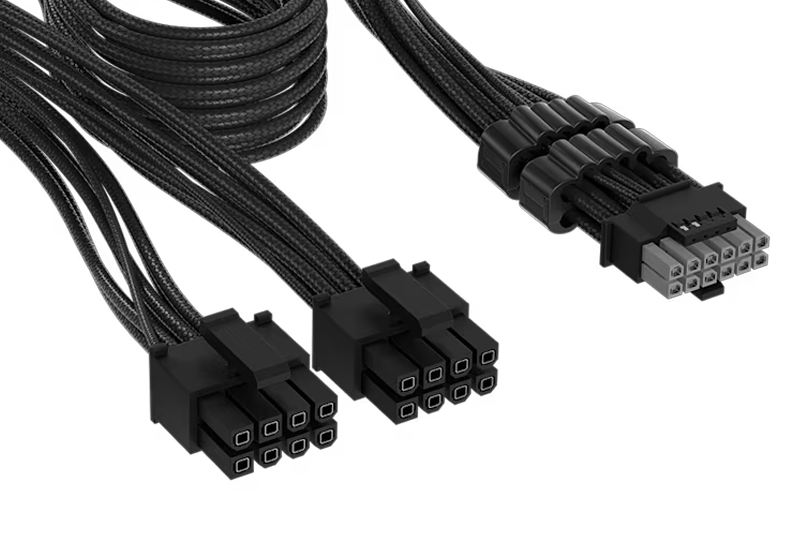 CORSAIR Elite Premium Black Type-4 8-pin to PCIe 12V-2x6 600W Power ...