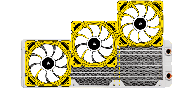 Corsair Hydro X XR5 White 360mm Copper Water Cooling Radiator LN111427 ...