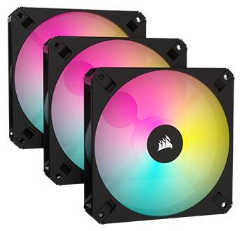 Corsair AR120 RGB Black Triple Pack 120mm PWM Fans LN137656 - CO ...