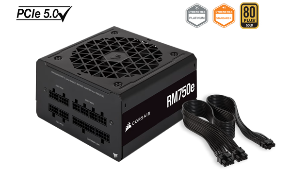 Corsair RMe Series 750 Watt Compact Fully Modular 80+ Gold PCIe5 PSU ...