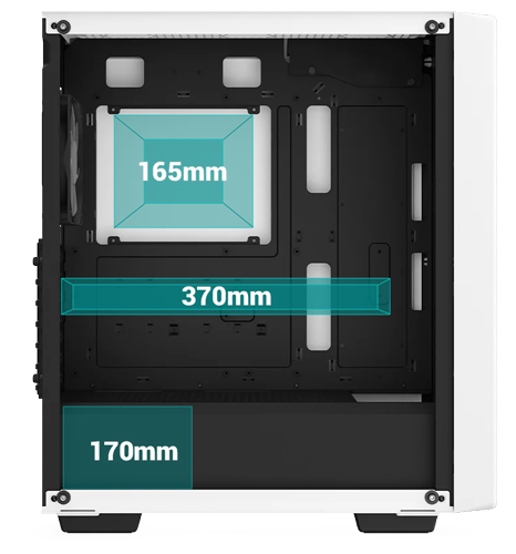 DeepCool CC560 V2 White Mid Tower Tempered Glass PC Gaming Case ...