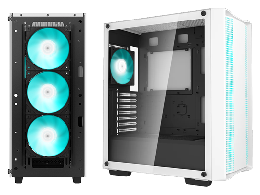 DeepCool CC560 V2 White Mid Tower Tempered Glass PC Gaming Case ...