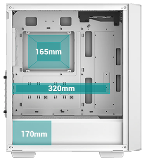 DeepCool CC560 V2 White Mid Tower Tempered Glass PC Gaming Case ...