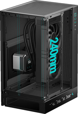 DeepCool CH170 Digital Black SFF MiniITX PC Gaming Case LN152113 - R ...