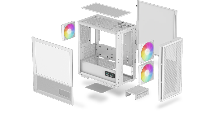 Deepcool CH360 White Tempered Glass MicroATX/Mini-ITX Case LN152110 - R ...