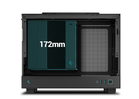DeepCool CH160 Tempered Glass Black SFF mini ITX Gaming Case LN152111 ...