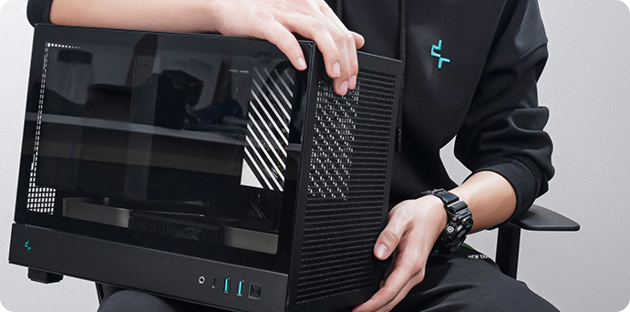 DeepCool CH160 Tempered Glass Black SFF mini ITX Gaming Case LN152111 ...