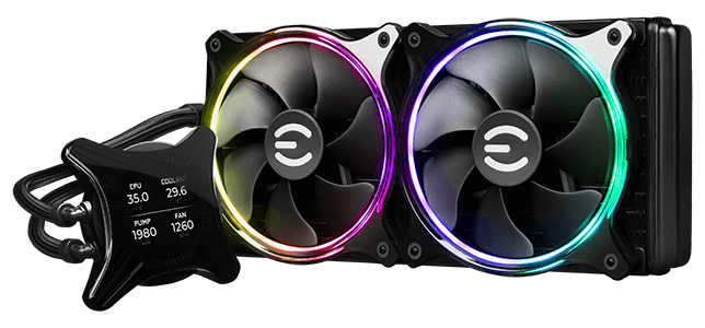 EVGA CLCx 280mm All-In-One RGB CPU Liquid Cooler with LCD Display Intel ...