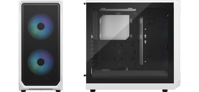 Fractal Design Focus 2 RGB White Mid Tower Tempered Glass PC Case ...