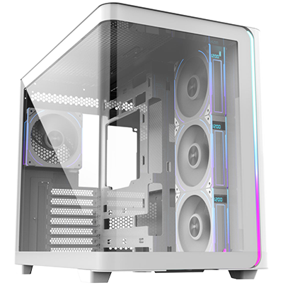 FSP M580PLUS ARGB Dual Chamber Mid Tower Tempered Glass PC Gaming Case ...
