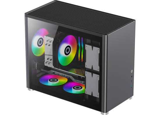 GameMax Spark Black Gaming Cube mATX PC Case LN127876 - GMX-SPARKBLK ...