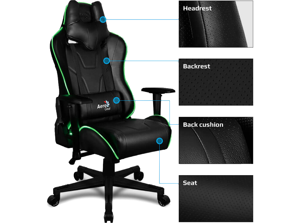 Aerocool AC220 AIR RGB Black Gaming Chair LN92217 - ACGC-2013111.11 ...