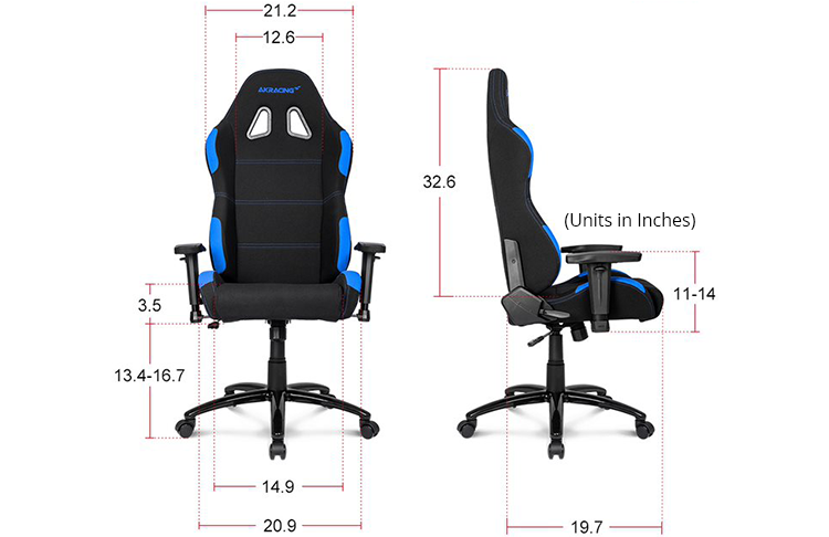 AKRacing Core Series EX BLACK/BLUE Gaming Chair LN92226 - AK-EX-BK/BL ...