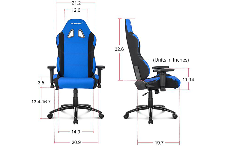 AKRacing Core Series EX BLUE/BLACK Gaming Chair LN92338 - AK-EX-BL/BK ...