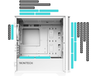 Montech AIR 100 LITE Black Tempered Glass MicroATX Case LN140843 - AIR ...
