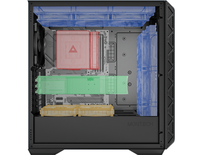 Montech AIR 903 BASE Black Mid Tower Tempered Glass Max-Airflow Gaming ...