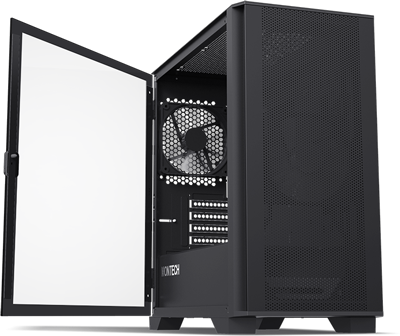 Montech AIR 100 LITE (2025) Black Tempered Glass MicroATX Case LN140843 ...