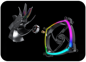 Montech RX120 PWM Black 120mm Reversible ARGB Case Fan LN140871 - RX120 ...