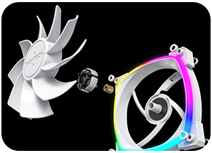 Montec RX120 PWM White 120mm Reversible ARGB Case Fan LN140872 - RX120 ...