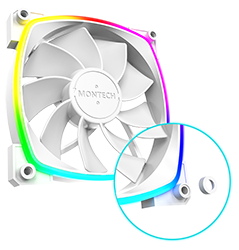 Montec RX120 PWM White 120mm Reversible ARGB Case Fan LN140872 - RX120 ...