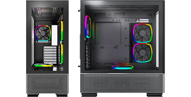 Montech SKY TWO Black Mid Tower PC Case with 4x ARGB Fans LN140572 ...