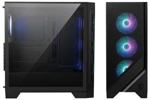 MSI MAG Forge 321R Airflow Black Tempered Glass Mid-Tower ATX Case ...