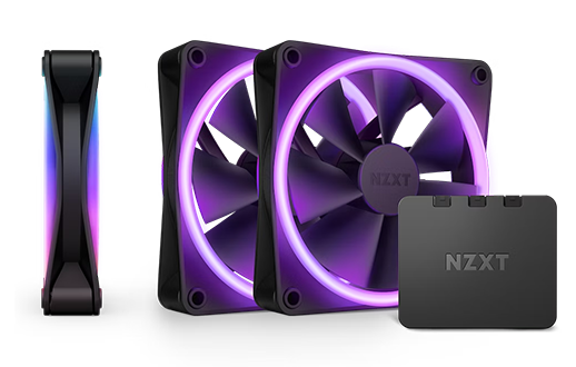 NZXT F120 RGB Duo 120mm PWM Fan 3 Pack with Controller Black LN134029 ...