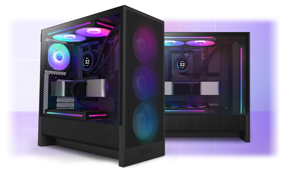 NZXT H5 Flow RGB Compact Black Mid Tower Tempered Glass Gaming Case ...