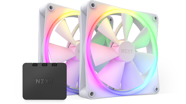 NZXT F140 RGB 140mm PWM High Airflow Fan Twin Pack - White LN128528 ...