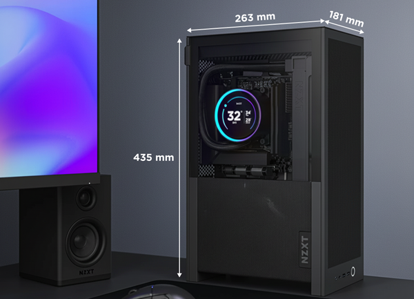 NZXT H2 Flow SFF Mini-ITX Black Tempered Glass PC Gaming Case LN165962 ...