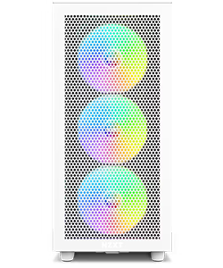 NZXT H7 Flow RGB Black Mid Tower Tempered Glass PC Gaming Case LN135984 ...