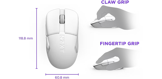 NZXT Lift Elite Optical Wireless/Wired Gaming Mouse White LN155727 - MS ...