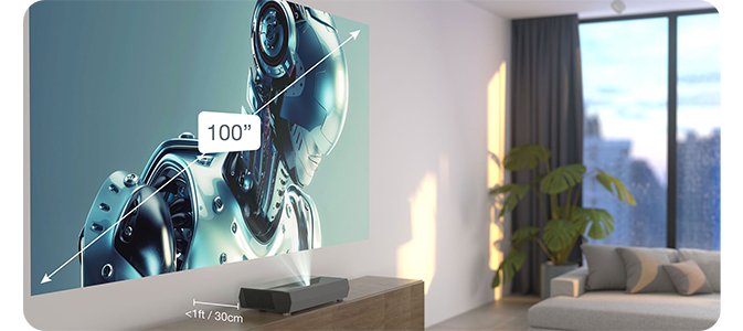 Optoma CinemaX D2 4K UHD Ultra Short Throw Laser Home Projector ...