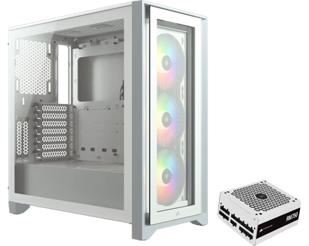 Corsair 4000X RGB White Chassis + Corsair RM750 White PSU Bundle ...