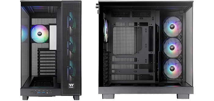 Thermaltake View 380 XL TG ARGB Mid Tower Dual Chamber Tempered Glass ...